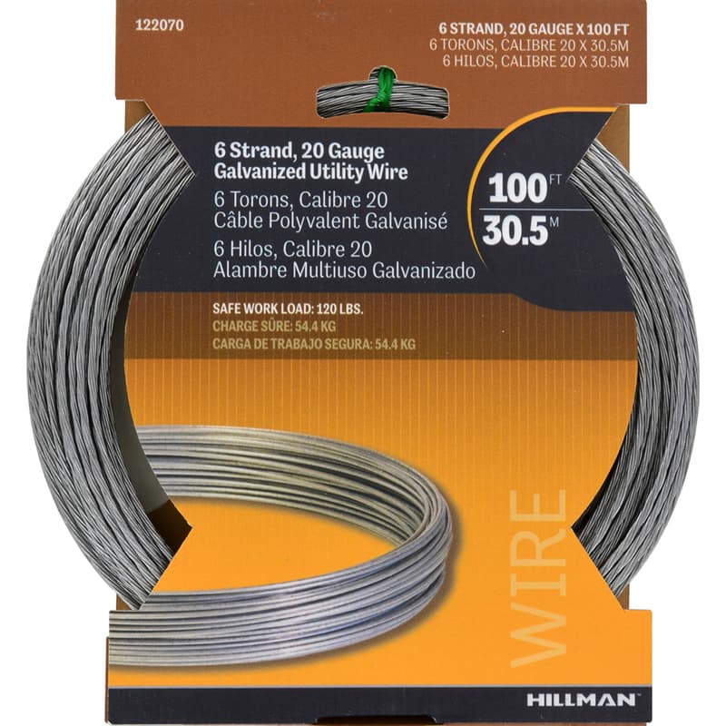 Hillman 0.096 - 0.099 in. D X 100 ft. L Galvanized Steel 20 Ga. Wire ...