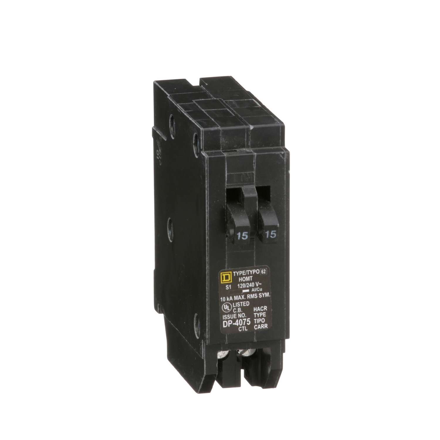 Square D HomeLine 15/15 amps Tandem Single Pole Circuit Breaker - Ace ...