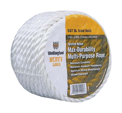 Wellington 1/2 in. D X 50 ft. L White Twisted Nylon Rope - Ace Hardware
