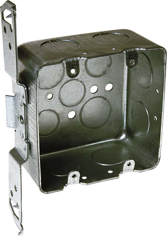 Raco 4 in. Square Steel 2 gang Outlet Box Gray - Ace Hardware