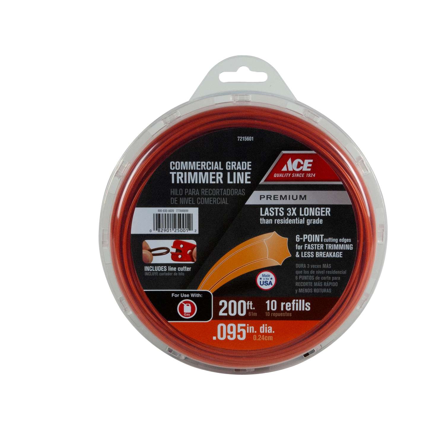 Ace Premium Commercial Grade 0.095 in. D X 200 ft. L Trimmer Line - Ace ...