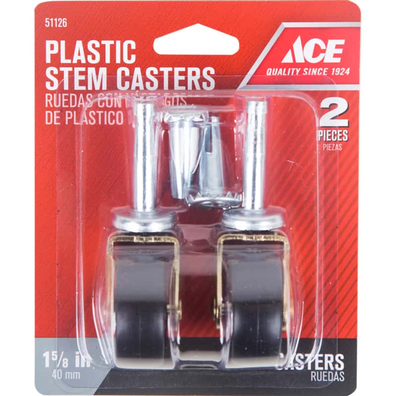 Ace 1-5/8 in. D Swivel Plastic Caster 50 lb 1 pk - Ace Hardware