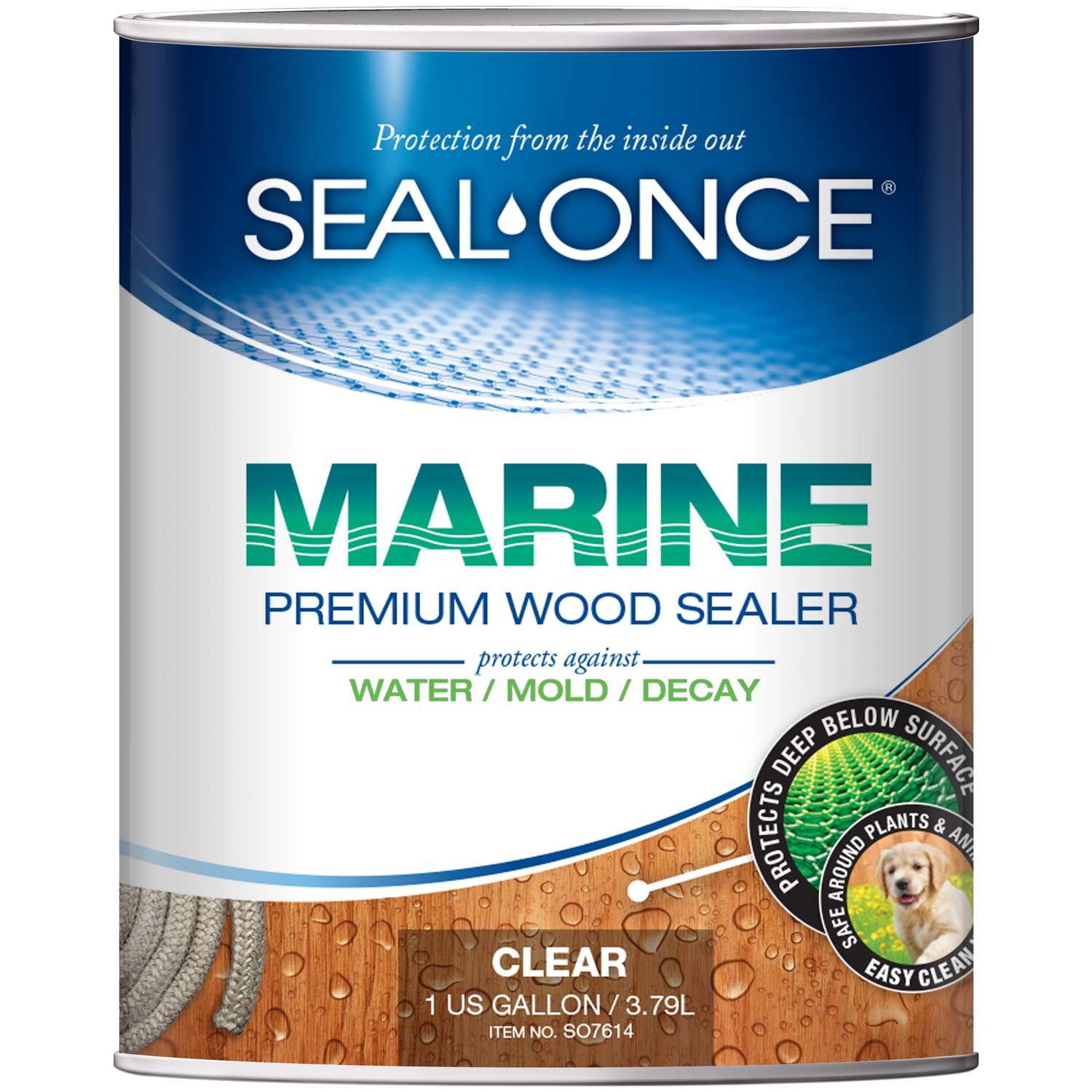 Seal-Once Marine Flat Clear Water-Based Premium Wood Sealer 1 gal - Ace ...