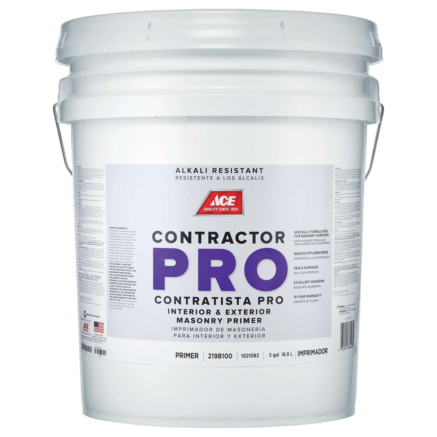 Ace Contractor Pro Primer - Goes on White Acrylic Latex Primer 5 gal ...