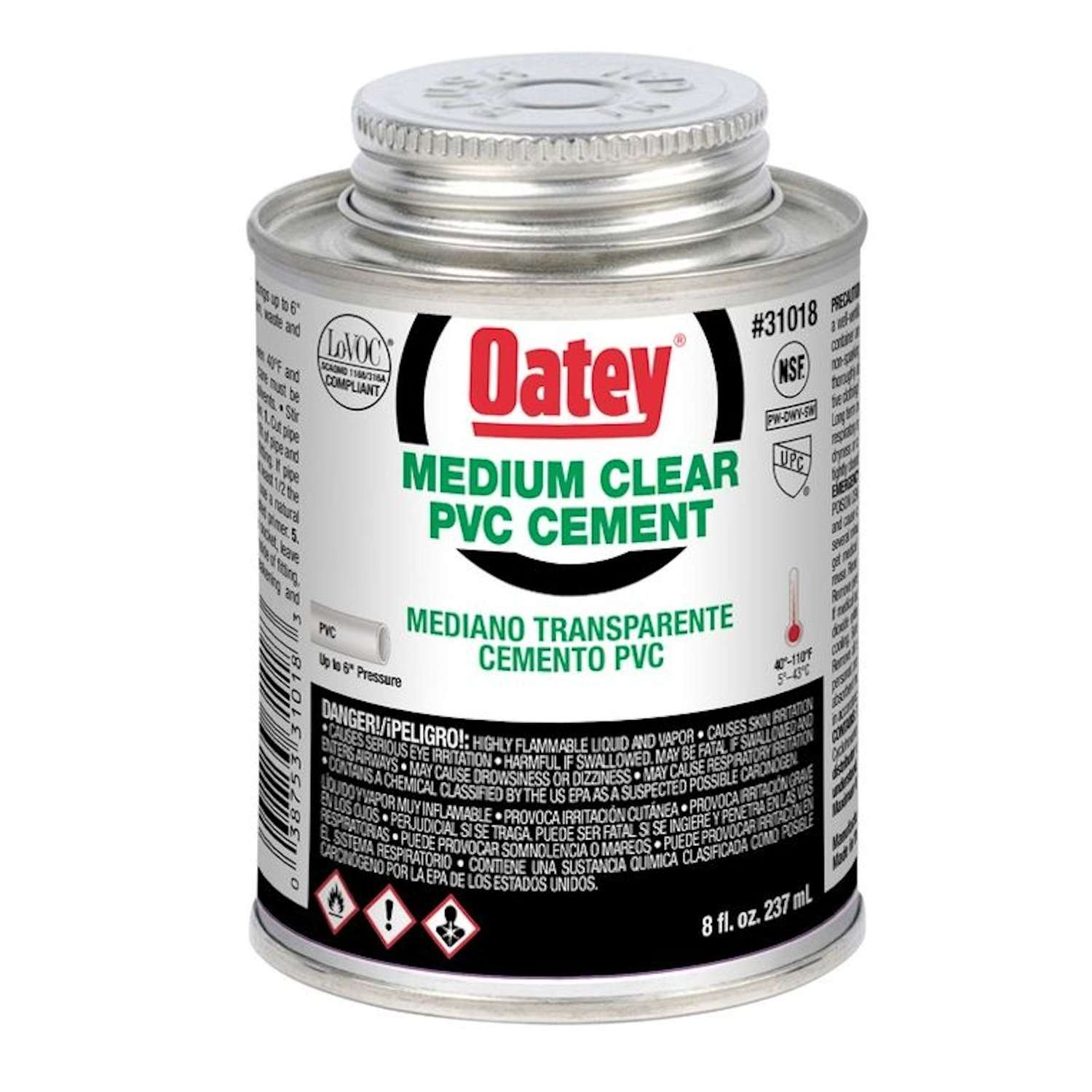 Oatey Clear Cement For PVC 8 oz - Ace Hardware