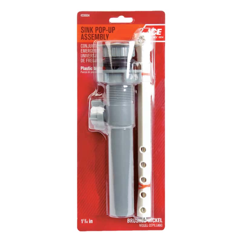 Ace 1-1/4 in. Brushed Nickel Plastic Pop Up Assembly - Ace Hardware