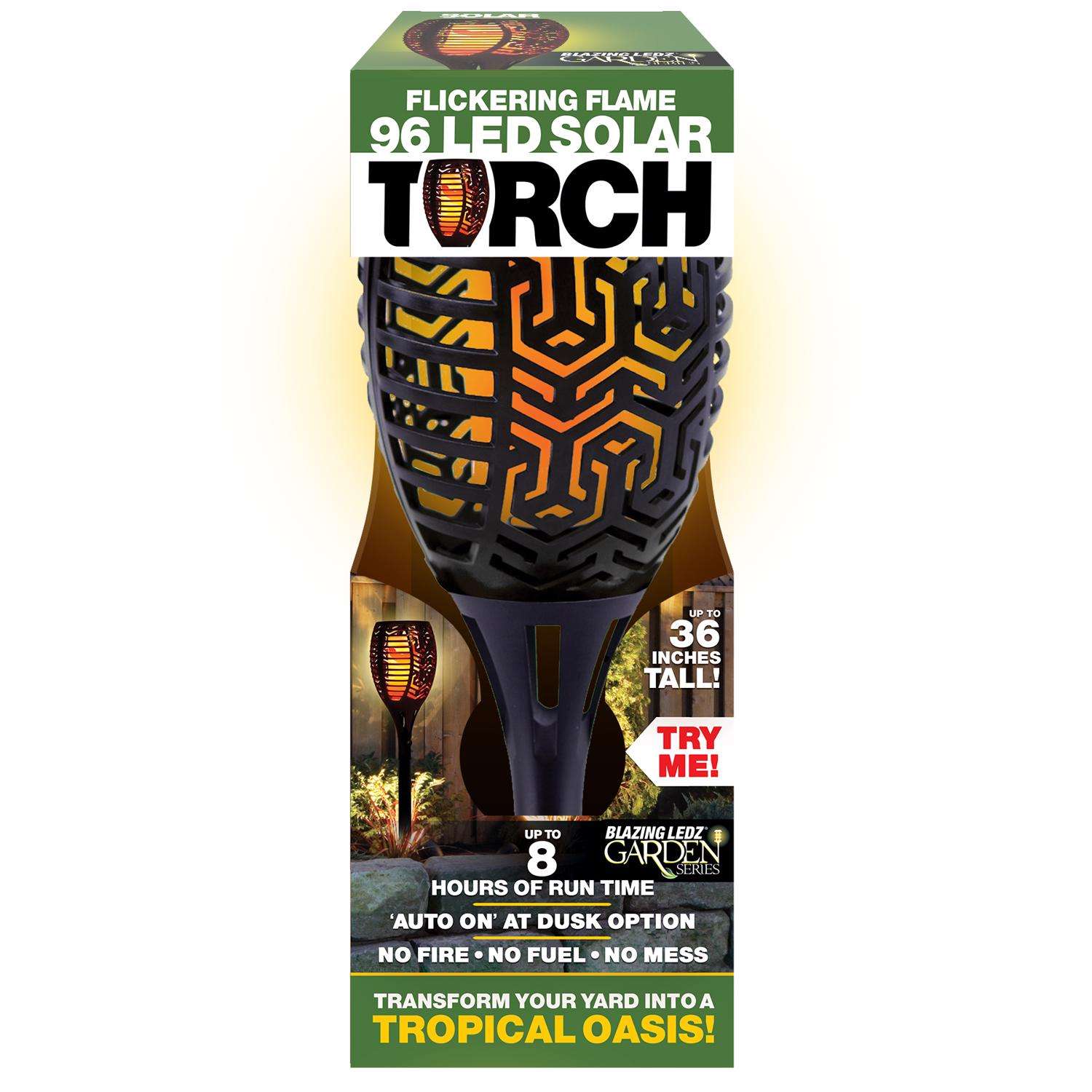 Shawshank LEDz Black Ceramic 12-36 in. Round Garden Torch 1 pc - Ace ...