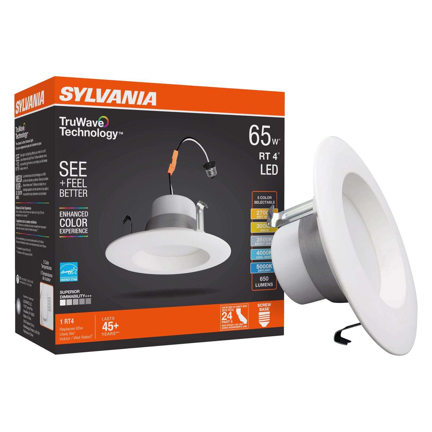 Sylvania TruWave White LED Retrofit Recessed Lighting 65 W Mfr# 62386 ...