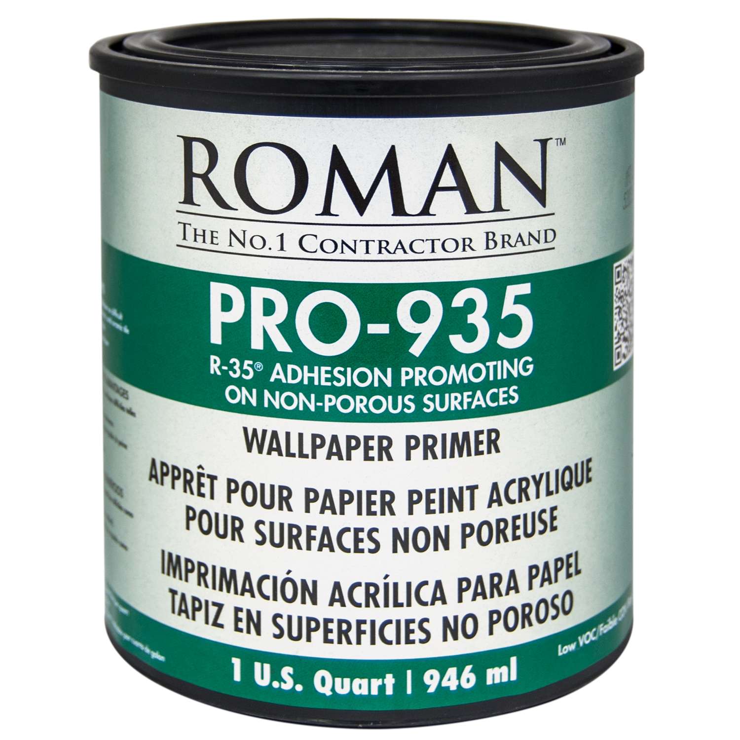 Roman R-35 Clear Water-Based Acrylic Wallcovering Primer 1 qt Mfr ...