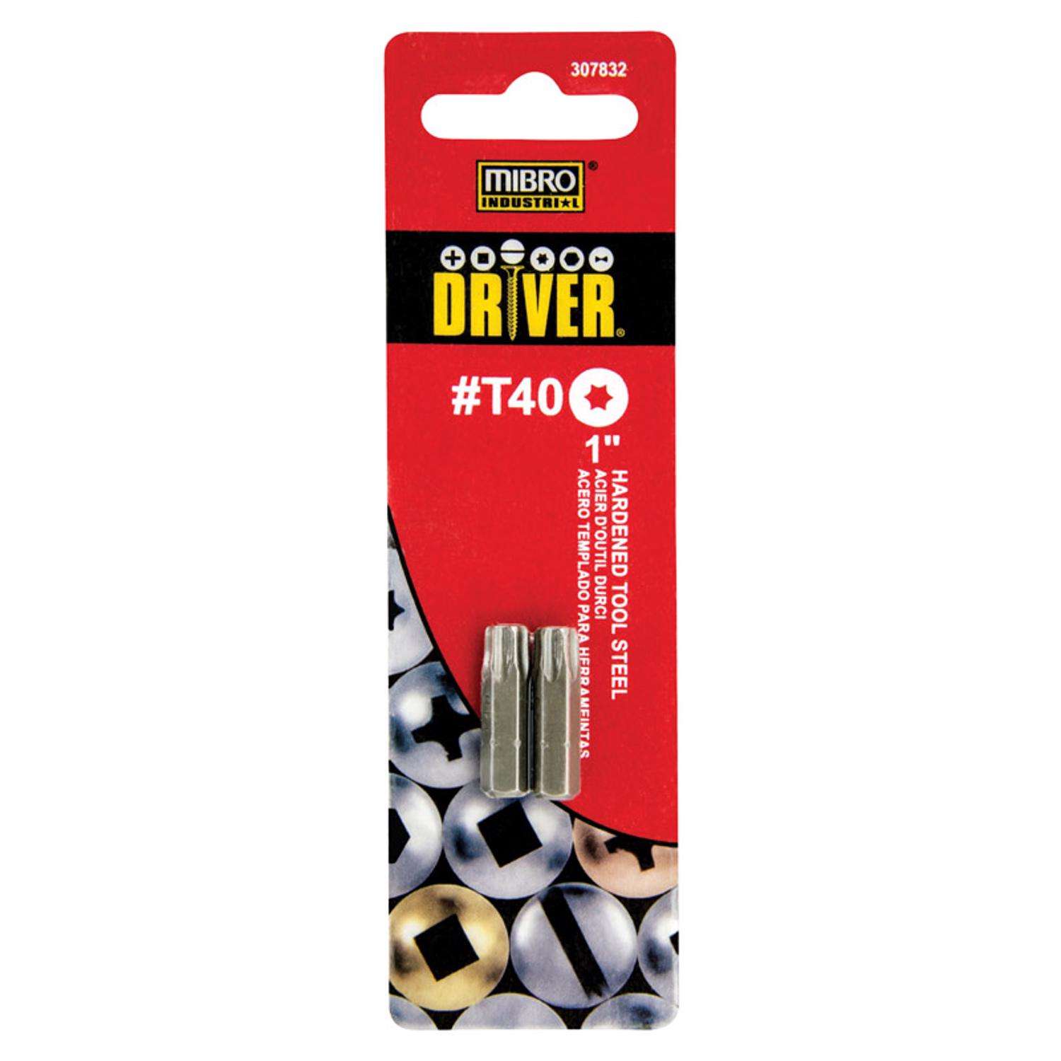 Mibro Torx T40 X 1 in. L Insert Bit S2 Tool Steel 2 pc - Ace Hardware