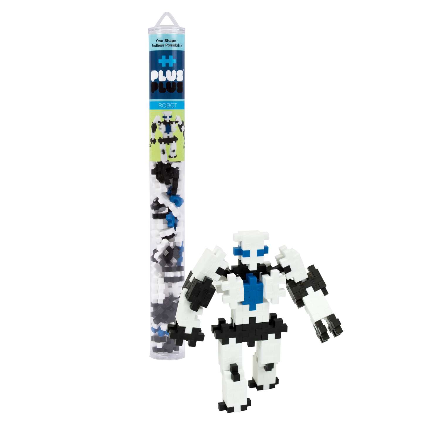 Plus-Plus Robot Building Blocks Polyethylene Black/Blue/White 70 pc ...