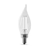 Feit White Filament BA10 E12 (Candelabra) Filament LED Bulb Soft White ...