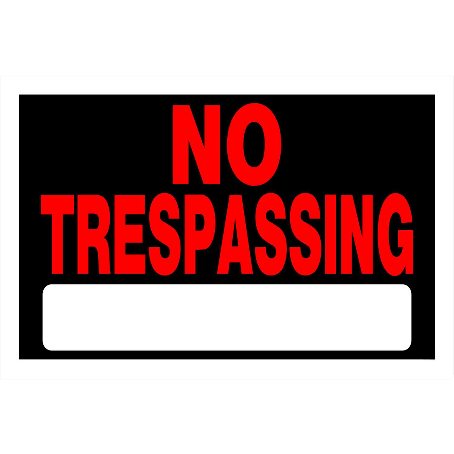 Hillman English Black No Trespassing Sign 8 in. H X 12 in. W - Ace Hardware