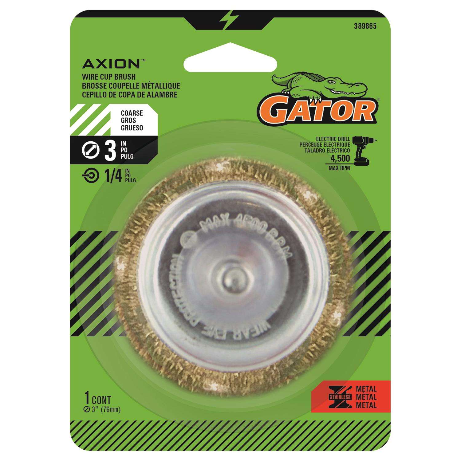 Gator 3 in. Coarse Crimped Wire Cup Brush Brass Coated Steel 4500 rpm 1 ...