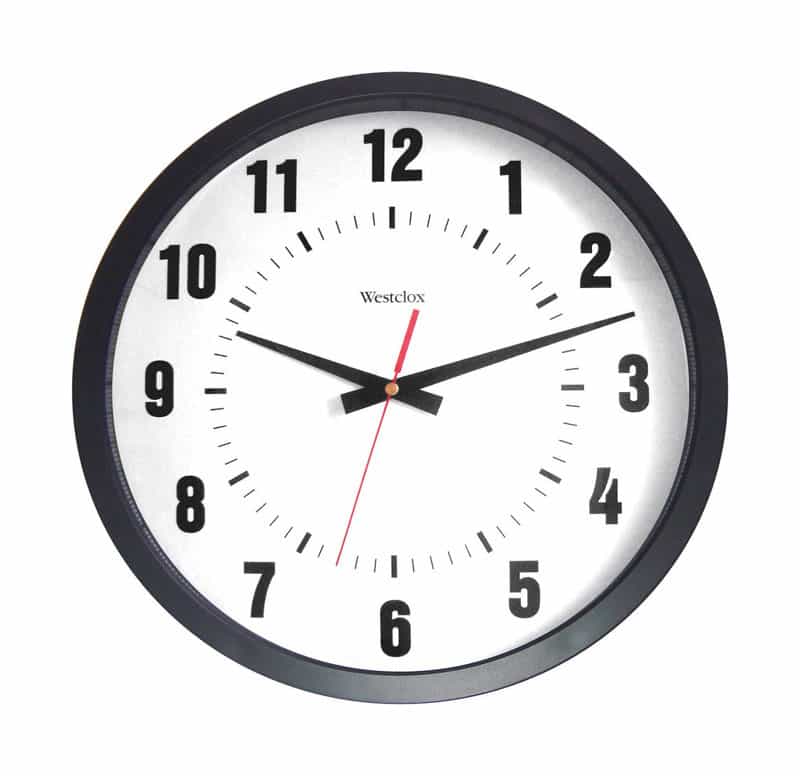 Westclox 14 in. L x 12 in. W Indoor Analog Wall Clock Plastic Black ...