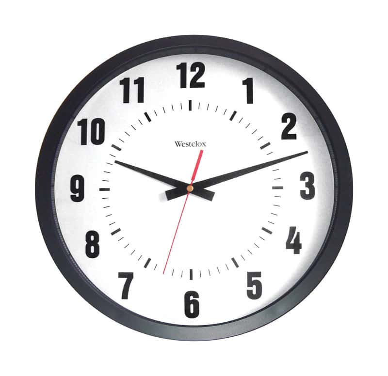 Westclox 14 in. L x 12 in. W Indoor Analog Wall Clock Plastic Black ...