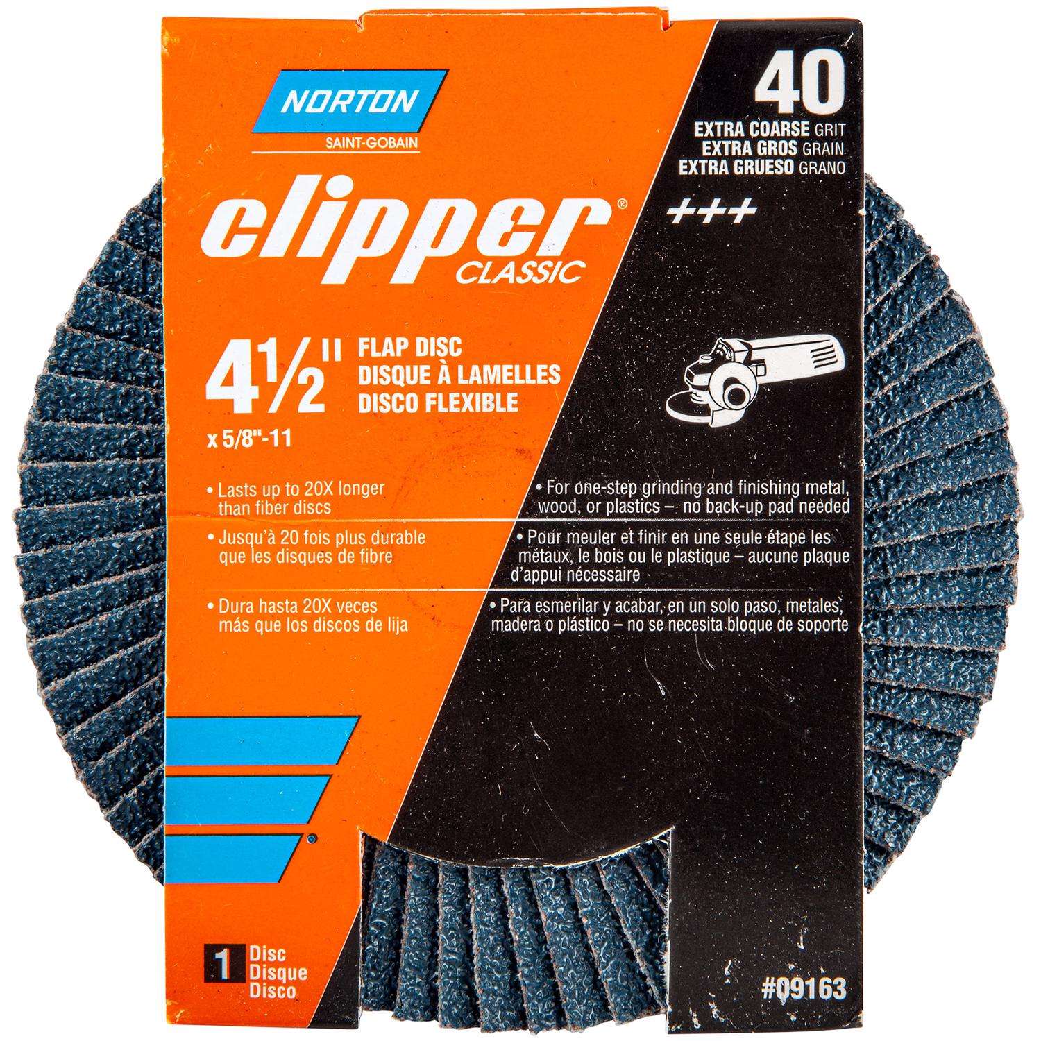 Norton Clipper 4-1/2 in. D X 5/8-11 in. Zirconia Alumina/X-Wt Cotton ...