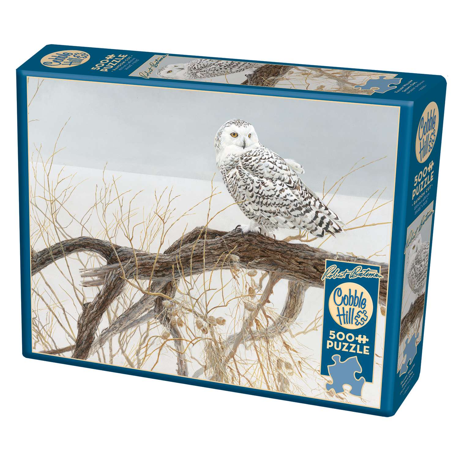 Cobble Hill Fallen Willow Snowy Owl Jigsaw Puzzle Cardboard 500 pc ...
