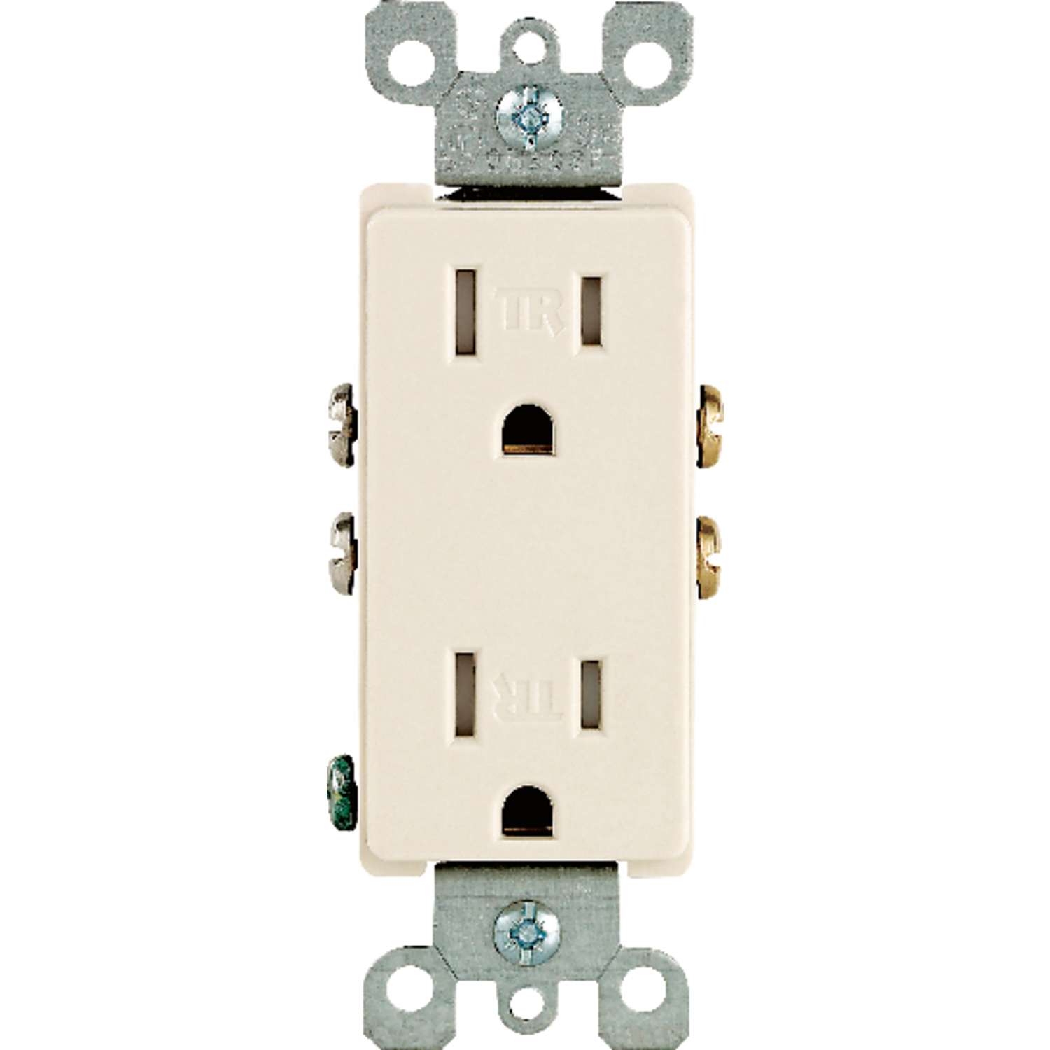 Leviton Decora 15 amps 125 V Duplex Light Almond Outlet 5-15R 1 pk ...