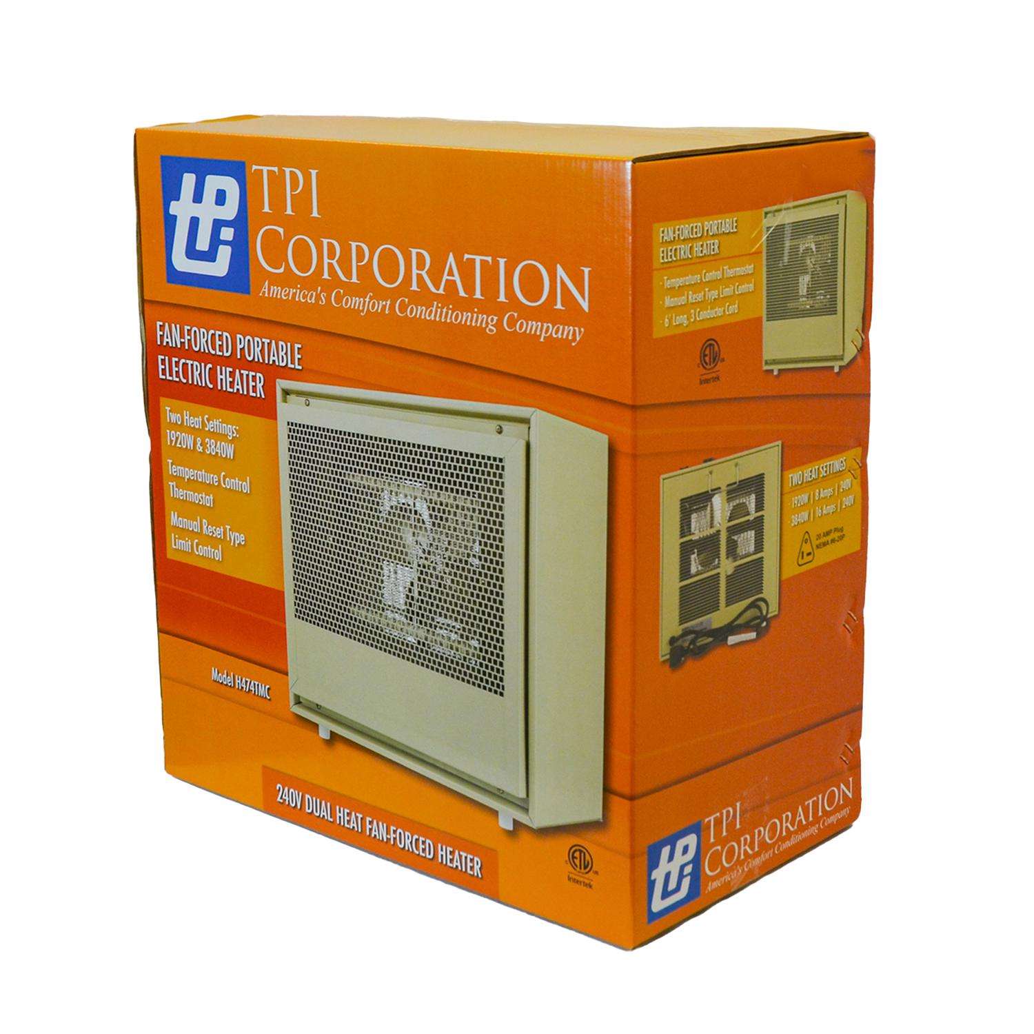 TPI Corporation 1175 sq ft Electric Fan Forced Portable Heater 13652 ...