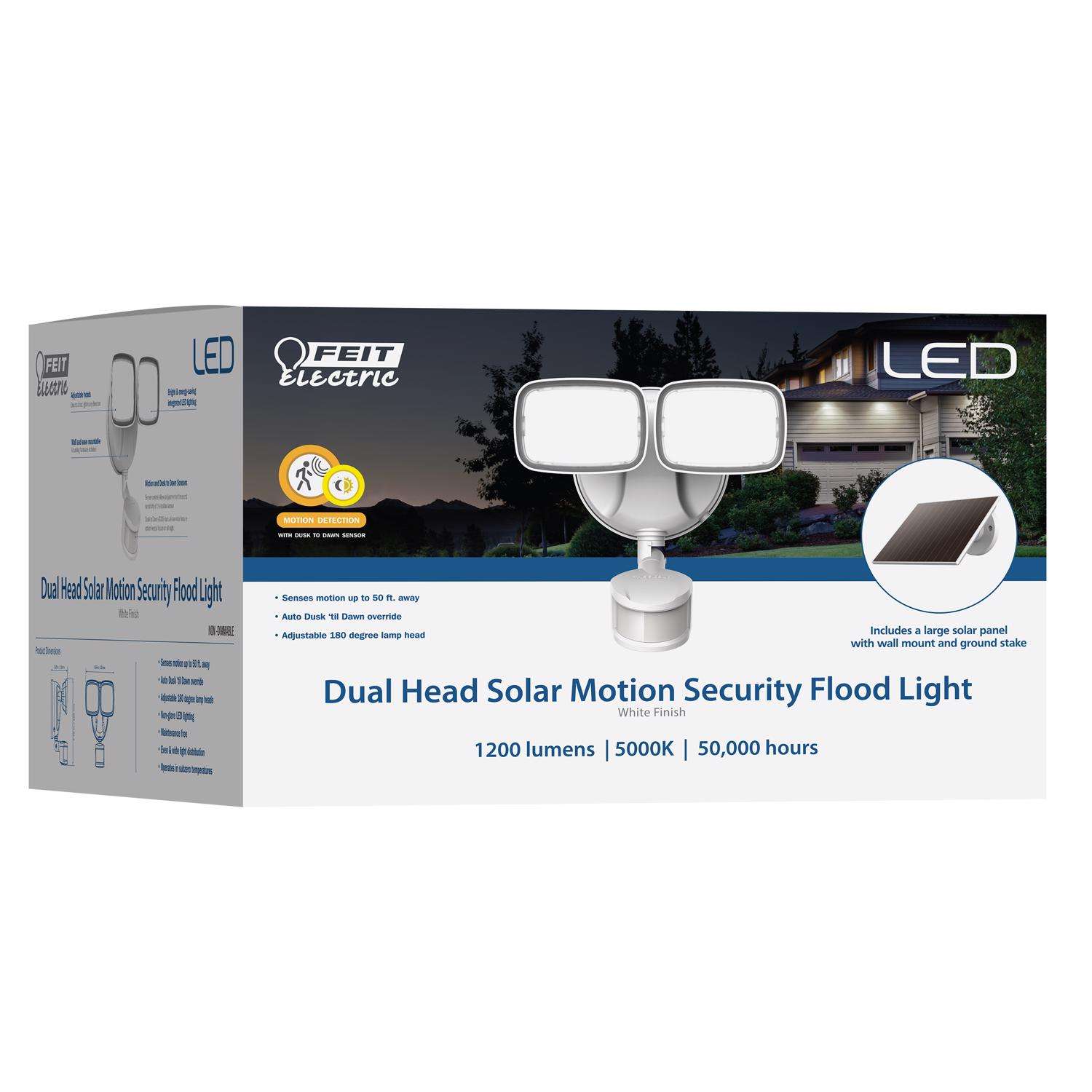 Feit Electric Motion-Sensing Solar Powered LED White Security ...