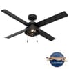 Hunter Spring Mill 52 in. Matte Black LED Indoor and Outdoor Ceiling ...