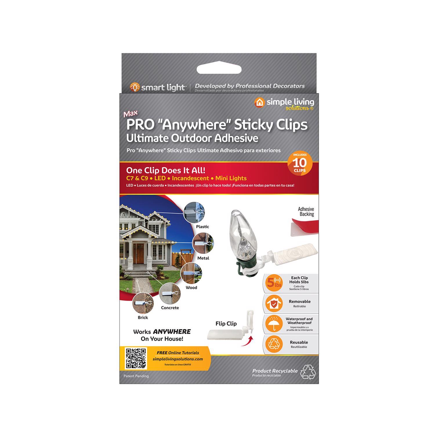Simple Living Solutions Max Pro Anywhere Sticky Clips 10 pk Mfr# 734010 ...