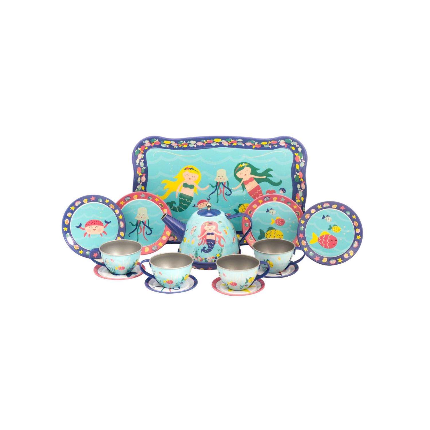 Schylling Mermaid Tin Tea Set 15 pc Mfr# MERTTS - Ace Hardware