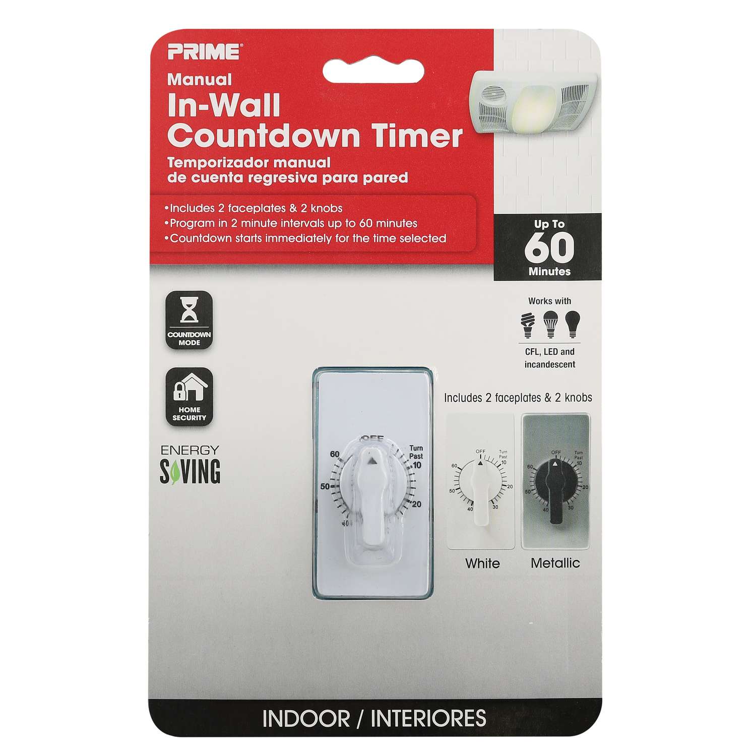 Prime EZ-SET Indoor In Wall Countdown Timer 125 V White - Ace Hardware