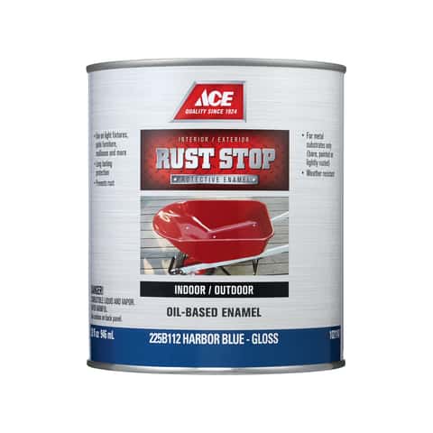 Ace Rust Stop Indoor/Outdoor Harbor Blue Oil-Based Enamel Rust ...