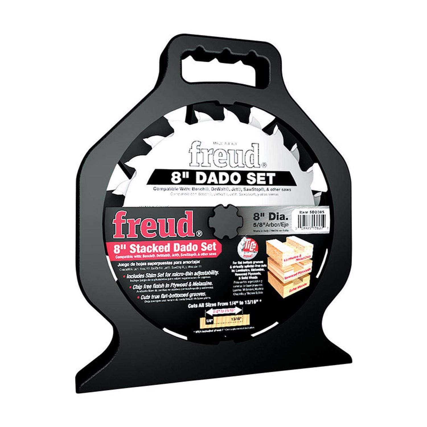 Freud 8 in. D X 5/8 in. TiCo Hi-Density Carbide Dado Set 12 teeth Mfr ...