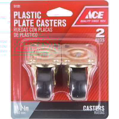 Ace 1-5/8 in. Dia. Swivel Plastic Caster 50 lb. 2 pk - Ace Hardware