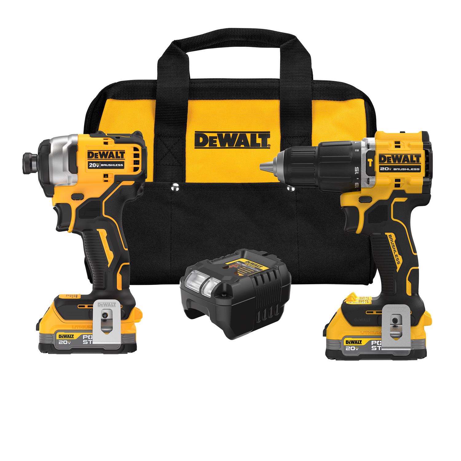 DeWalt 20V MAX Atomic Cordless Brushless 2 Tool Compact Hammer Drill ...