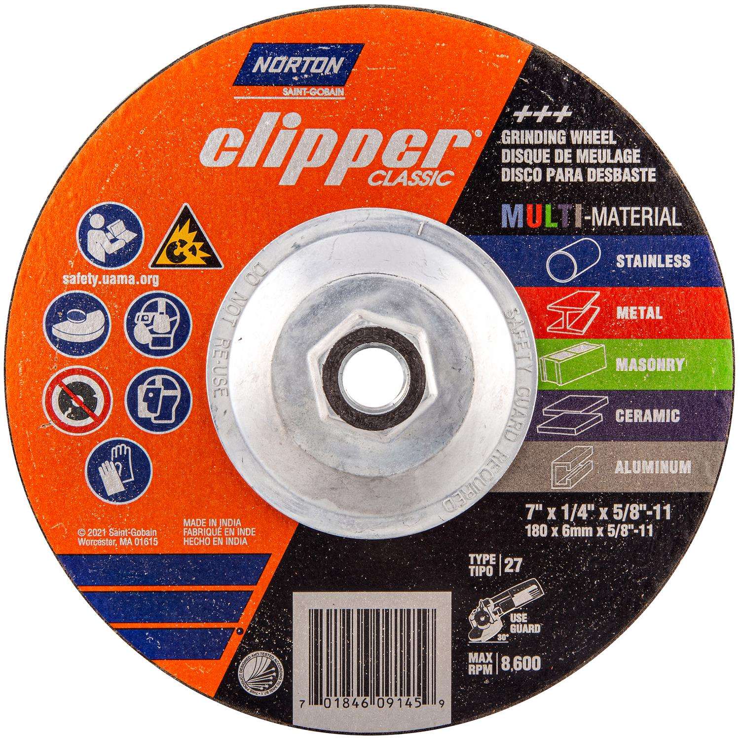 Norton Clipper 7 in. D X 5/8-11 in. Classic Grinding Wheel - Ace Hardware