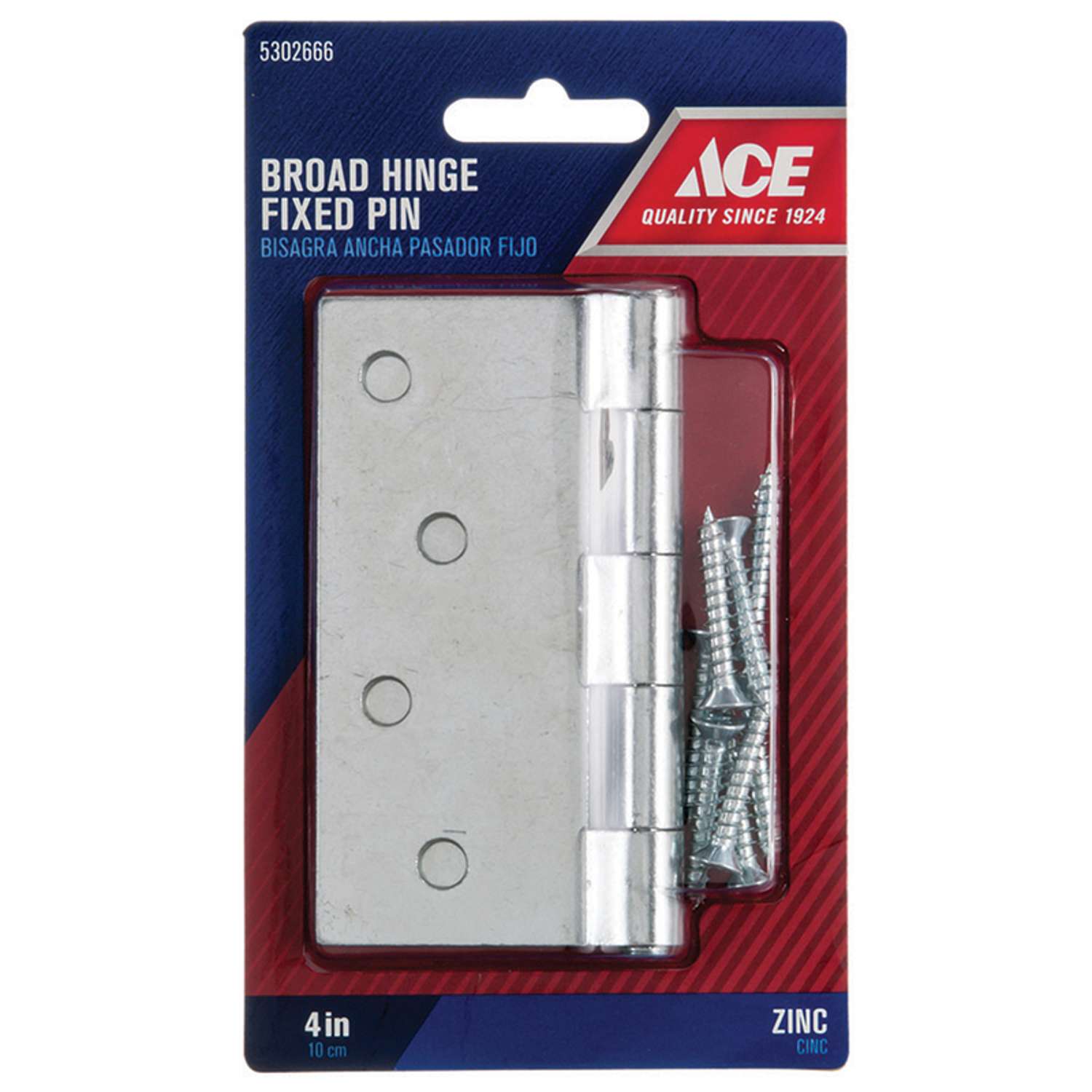 Ace 4 in. L Zinc-Plated Broad Hinge 1 pk - Ace Hardware