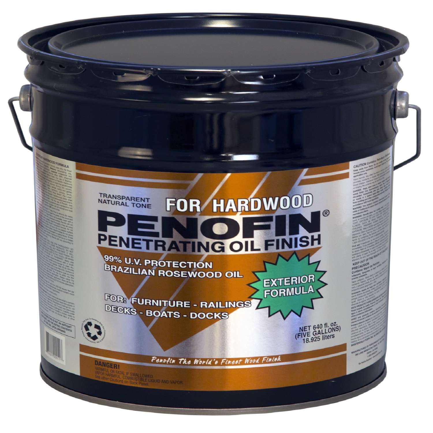 Penofin Transparent Natural Oil-Based Penetrating Hardwood Stain 5 gal ...
