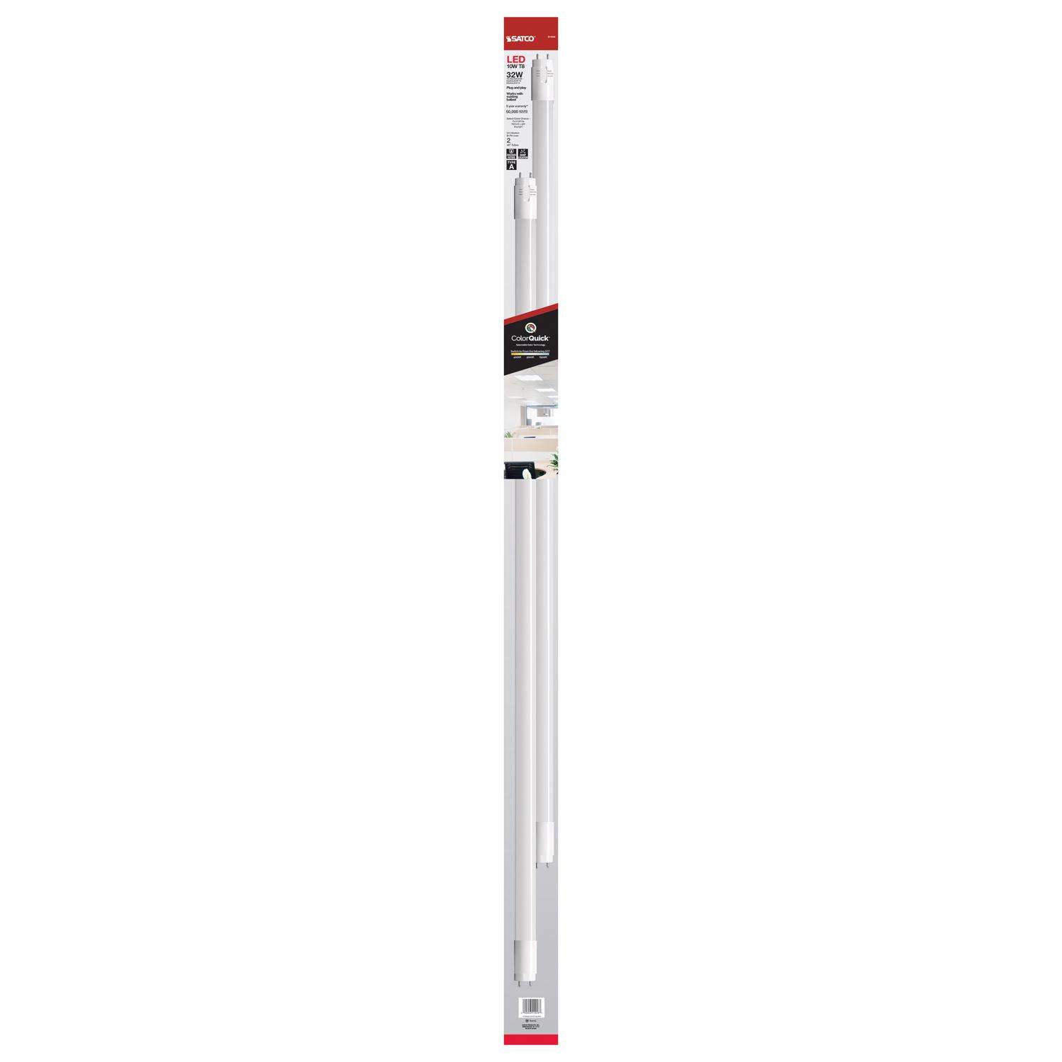 Satco T8 White 48 in. Medium Bi Pin Tube LED Bulb 32 Watt Equivalence 2 ...