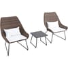 Mod Montauk 3 pc Gray Steel Woven Chat Set White - Ace Hardware