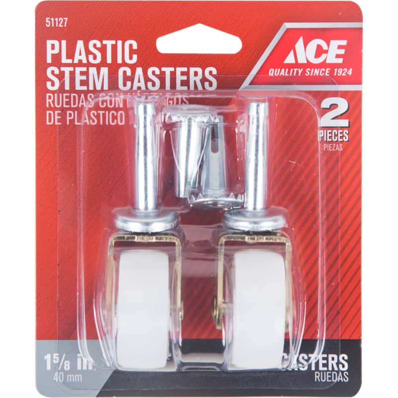 Ace 1-5/8 in. D Swivel Plastic Caster 50 lb 1 pk - Ace Hardware