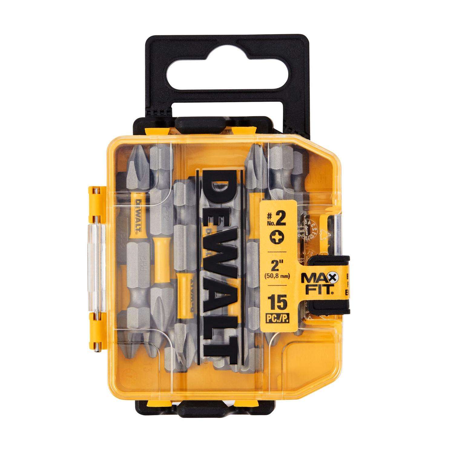 DeWalt Max Fit Phillips #2 X 2 in. L Screwdriver Bit Set Steel 15 pc ...