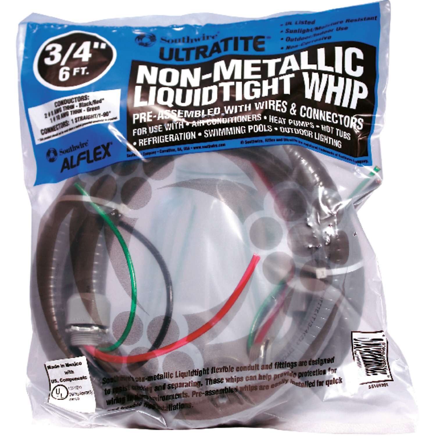 Southwire Cable Whip 3/4 in. x 6 ft. 8 Ga, 2 Conductor 6 ft. - Ace Hardware