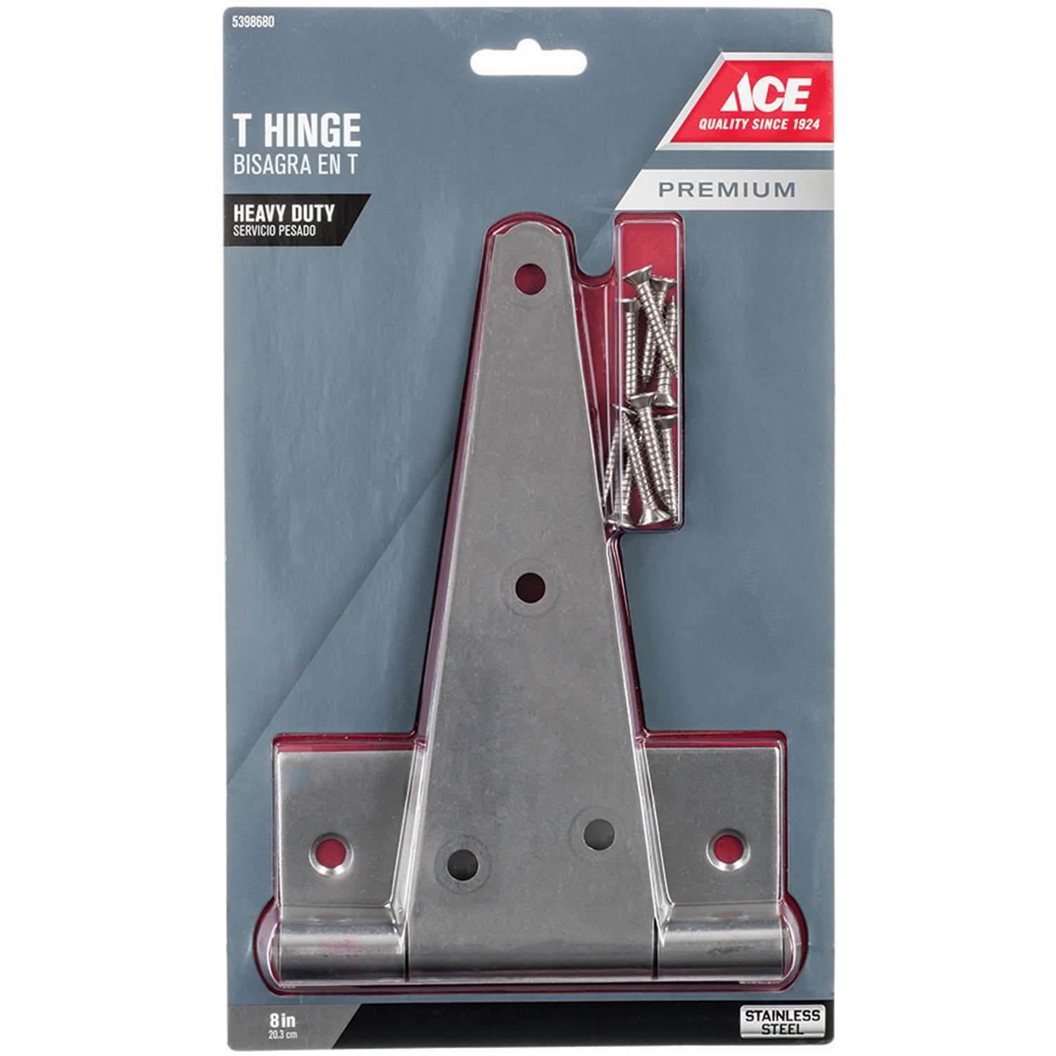 Ace 8 in. L Stainless Steel Heavy Duty T Hinge 1 pk - Ace Hardware