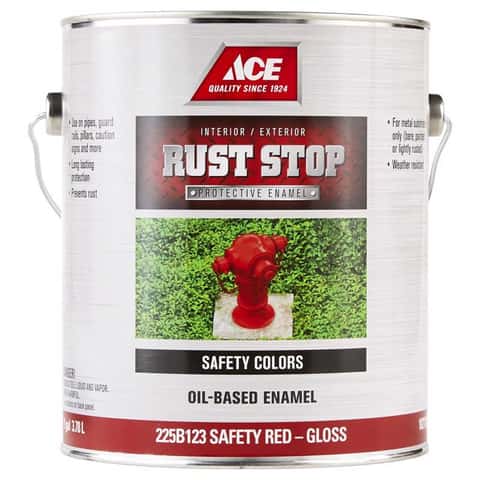 Ace Rust Stop Indoor and Outdoor Gloss Safety Red Oil-Based Enamel Rust ...