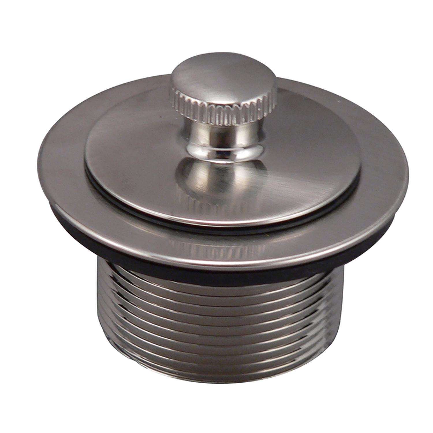 Keeney Lift N Turn 1-1/2 in. Brushed Nickel Metal Tub Drain Stopper ...