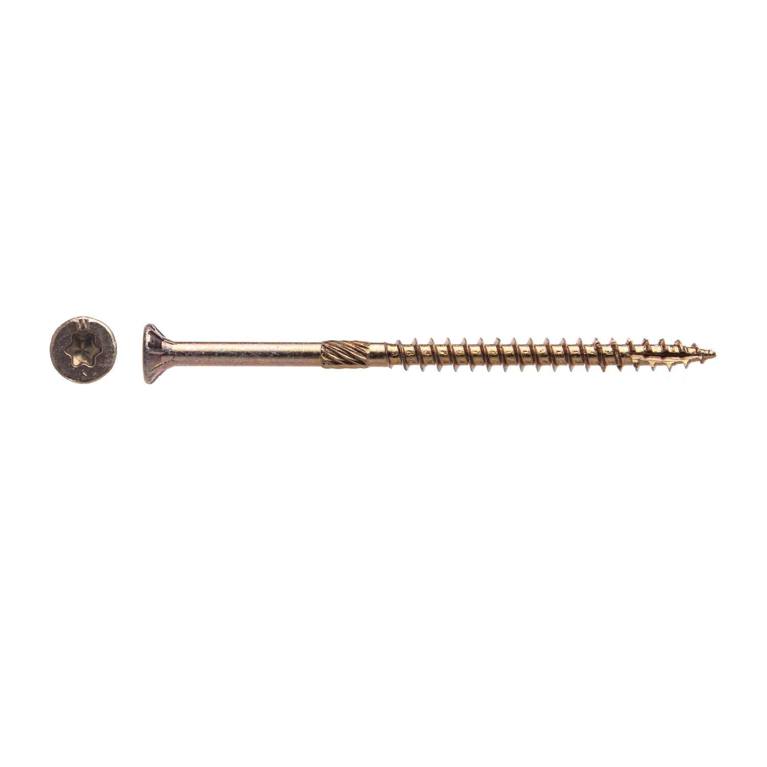 Big Timber No. 10 X 3-1/2 in. L Star Gold Zinc Coated Deep Wood Screws ...