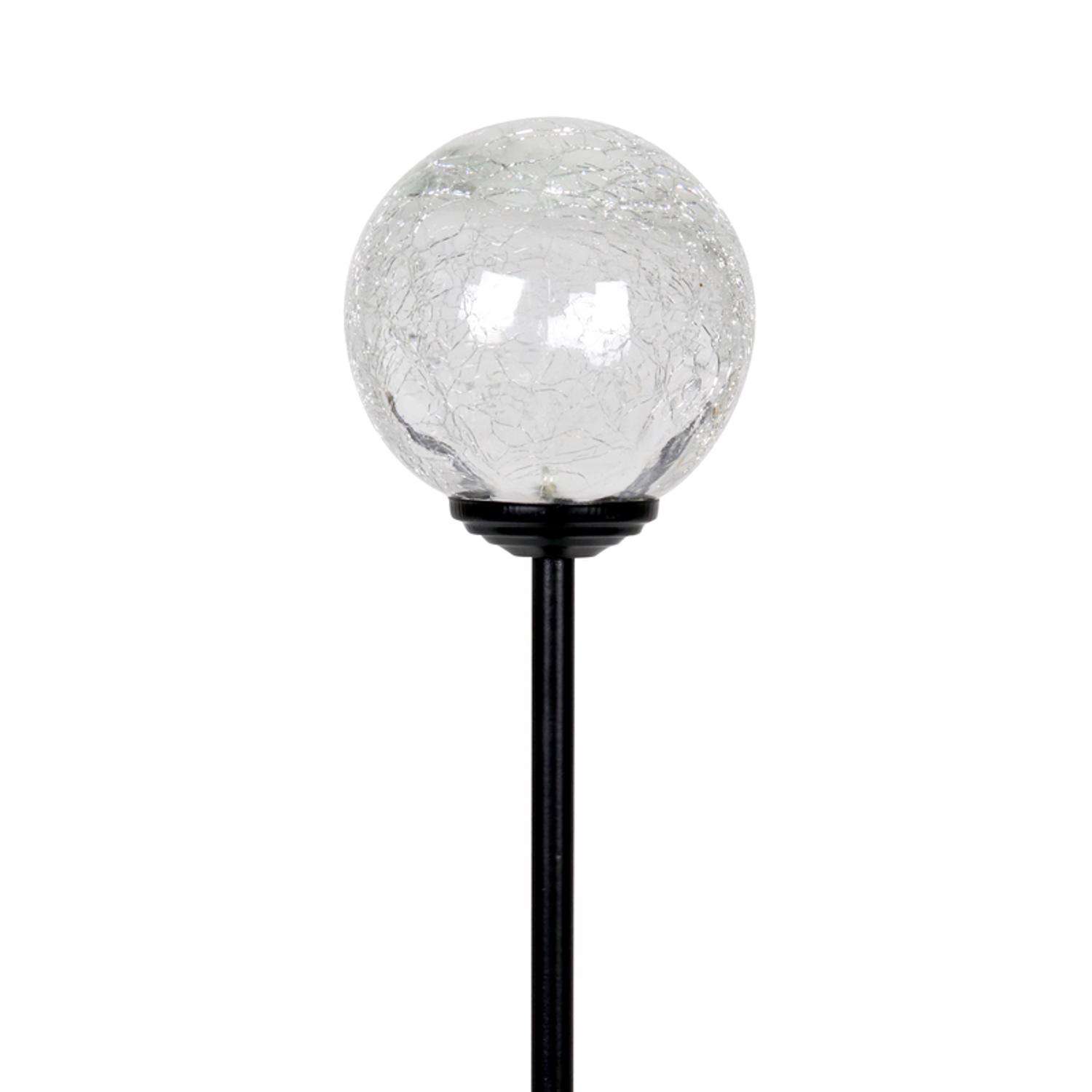 Exhart Silver Glass/Metal 27 in. H Ball Solar Garden Stake - Ace Hardware