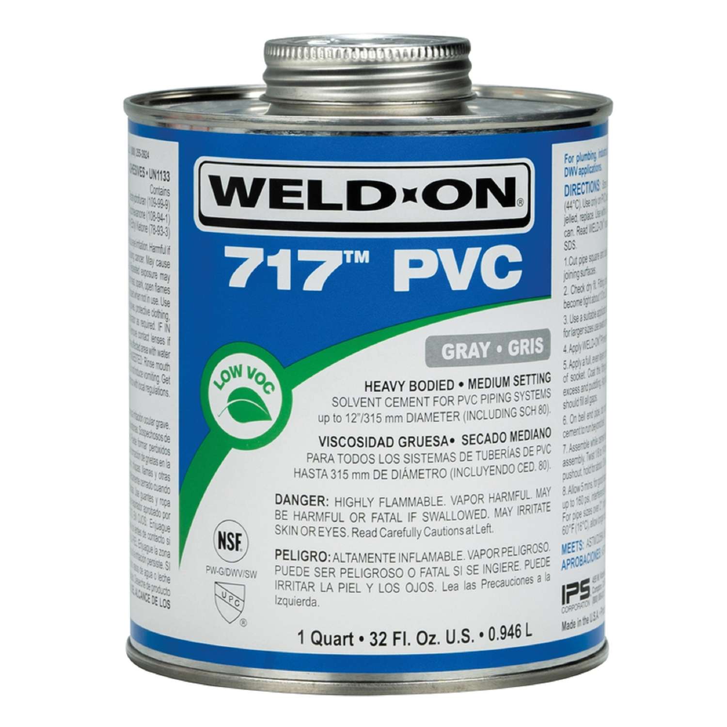 Weld-On 717 Gray Solvent Cement For PVC 32 oz - Ace Hardware