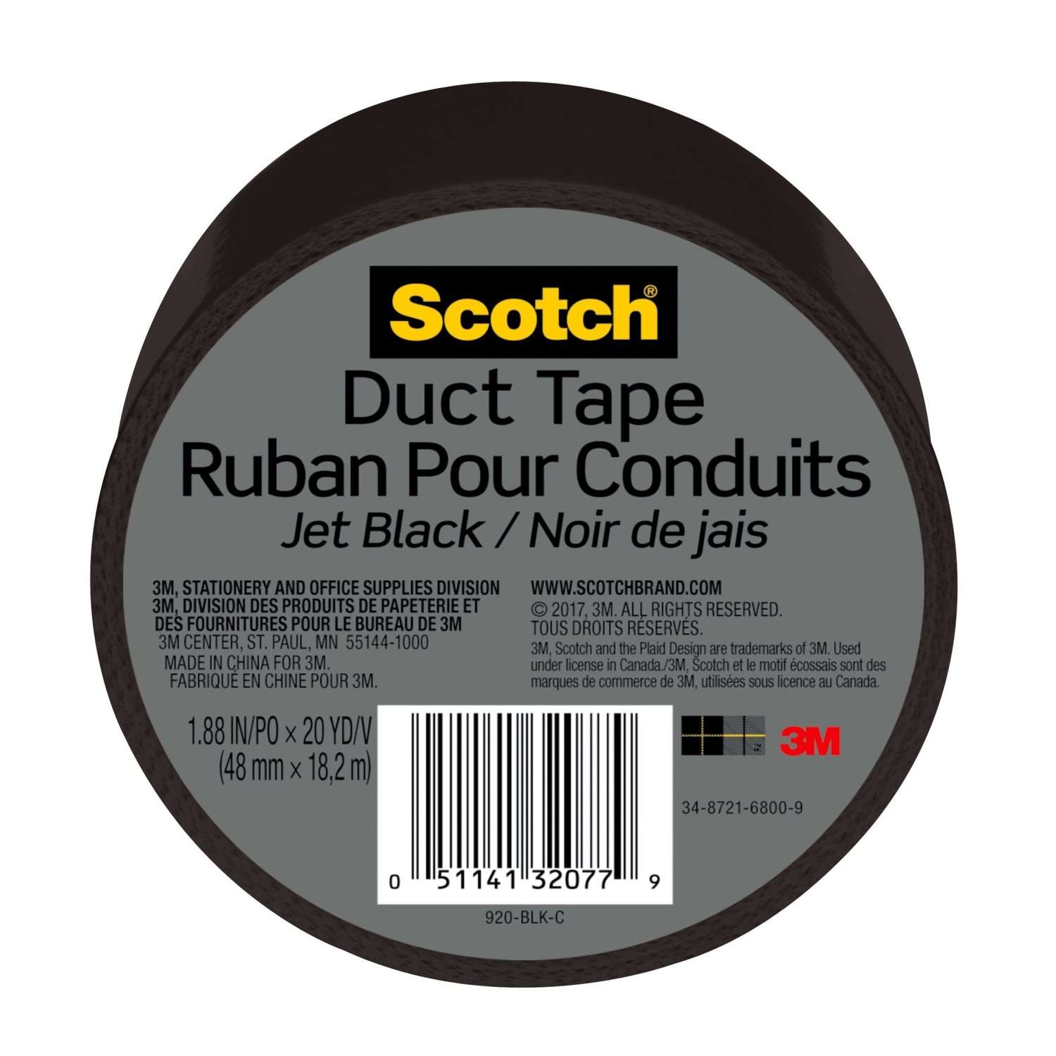 Scotch 1.88 in. W X 20 yd L Black Solid Duct Tape - Ace Hardware