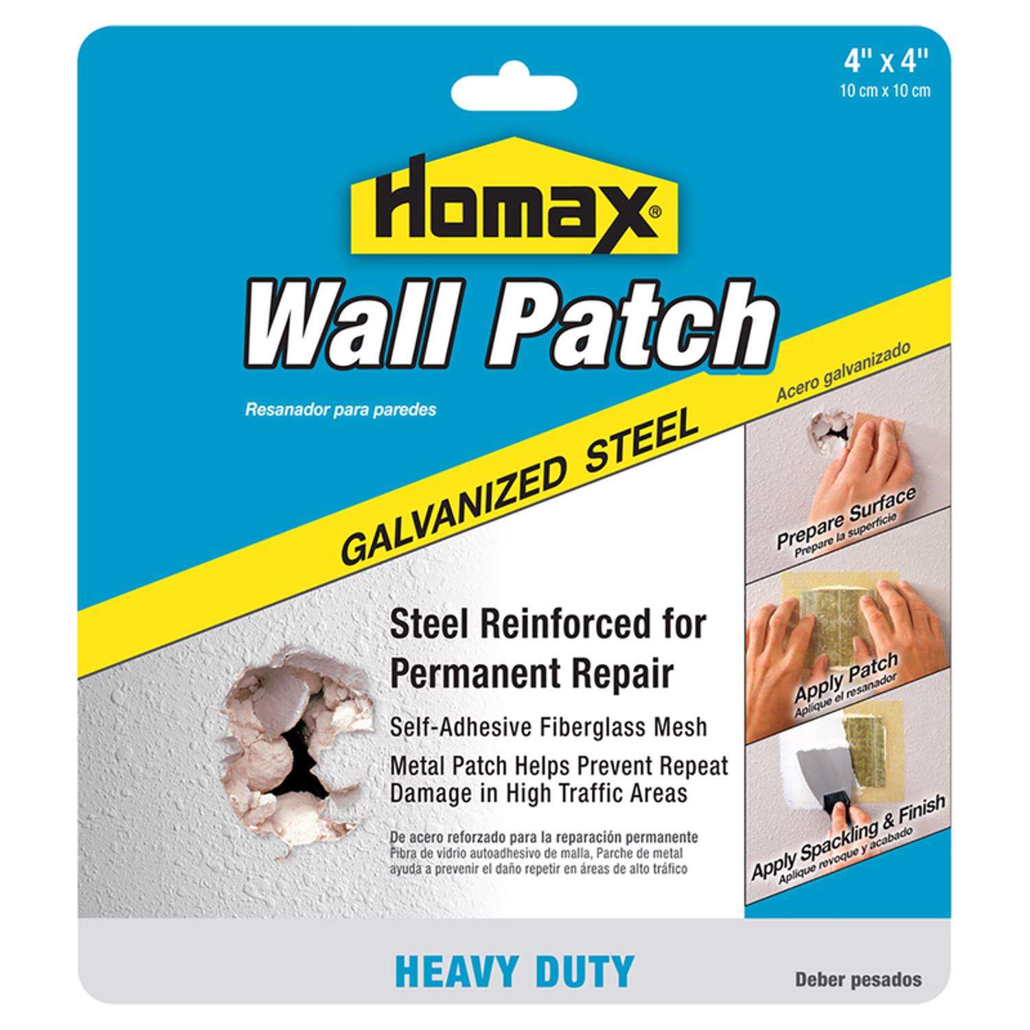 Homax 4 in. L X 4 in. W Reinforced Metal Silver Self Adhesive Wall ...