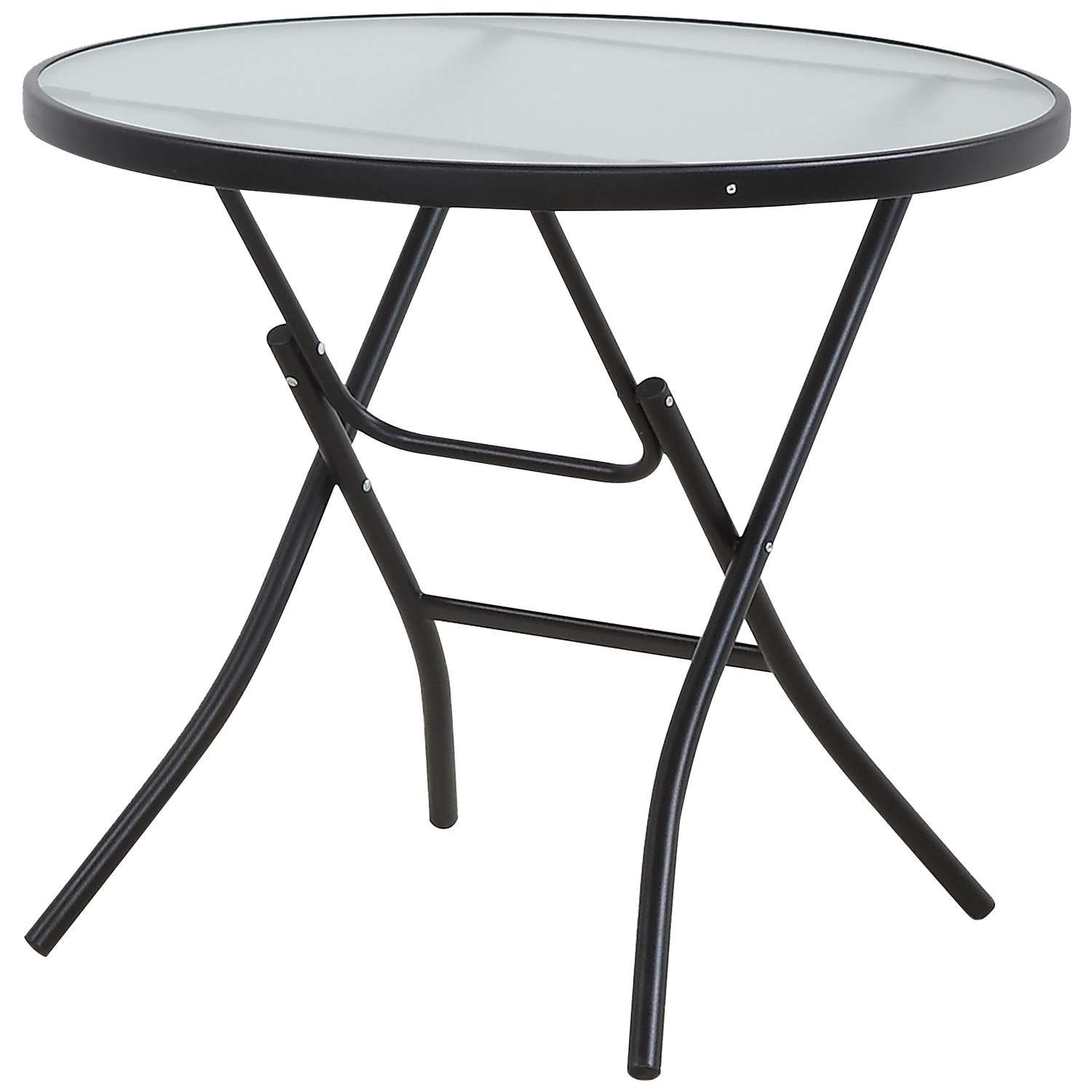 Living Accents Black Round Glass Folding Bistro Table - Ace Hardware